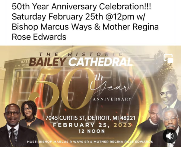 Bailey Cathedral 50th Year Anniversary - Saturday, February 25th @ 12 p.m. | Bagley Community ...